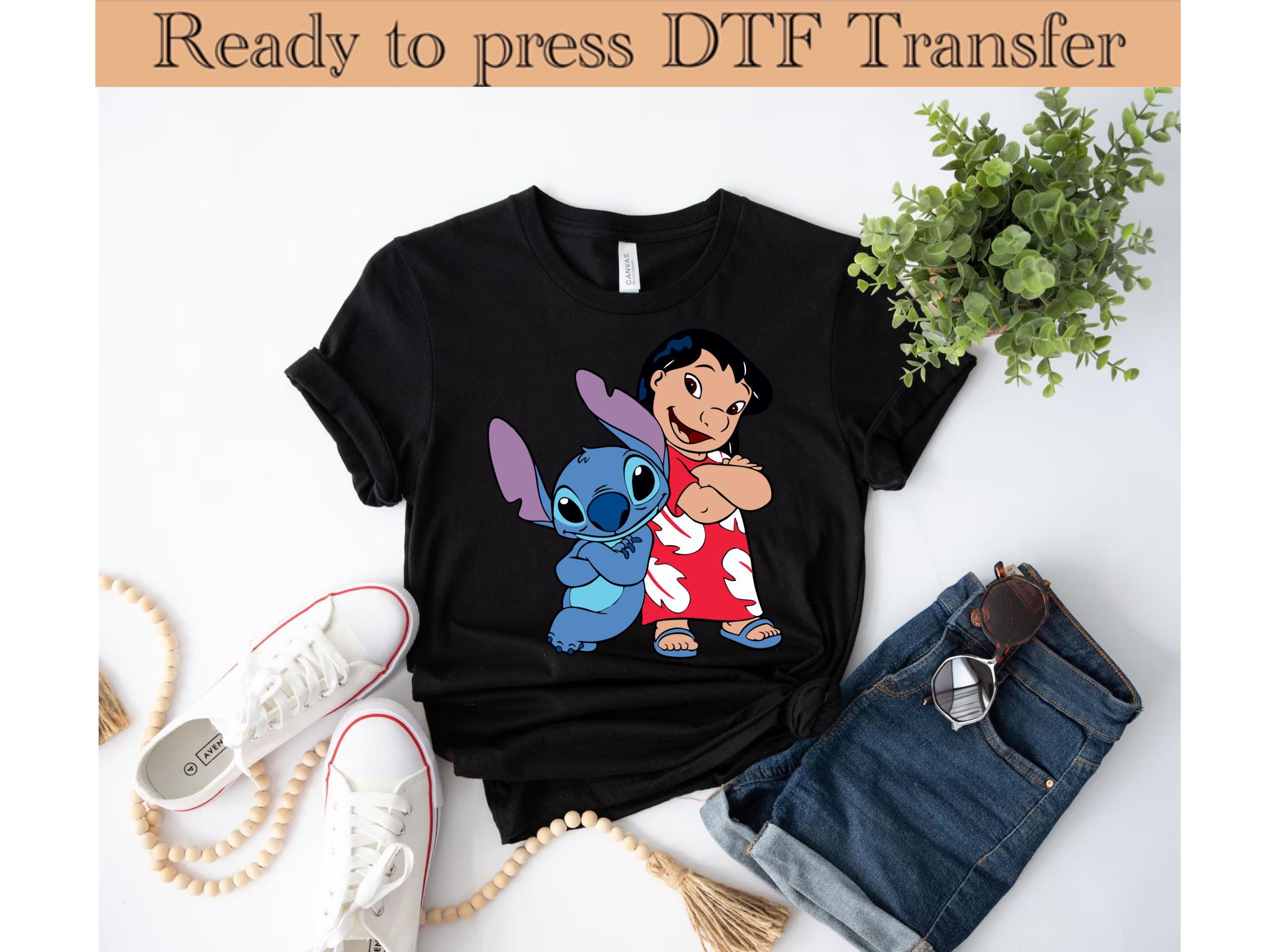 6 Dtf Stitch Lilo Floral DTF Transfer , Cartoon DTF, Summer Vibes DTF ...