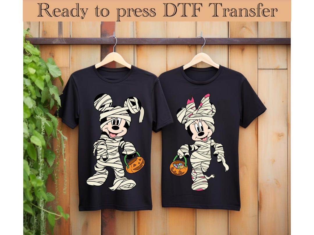 Mickey and Minnie Mummy Halloween DTF Transfer - Etsy