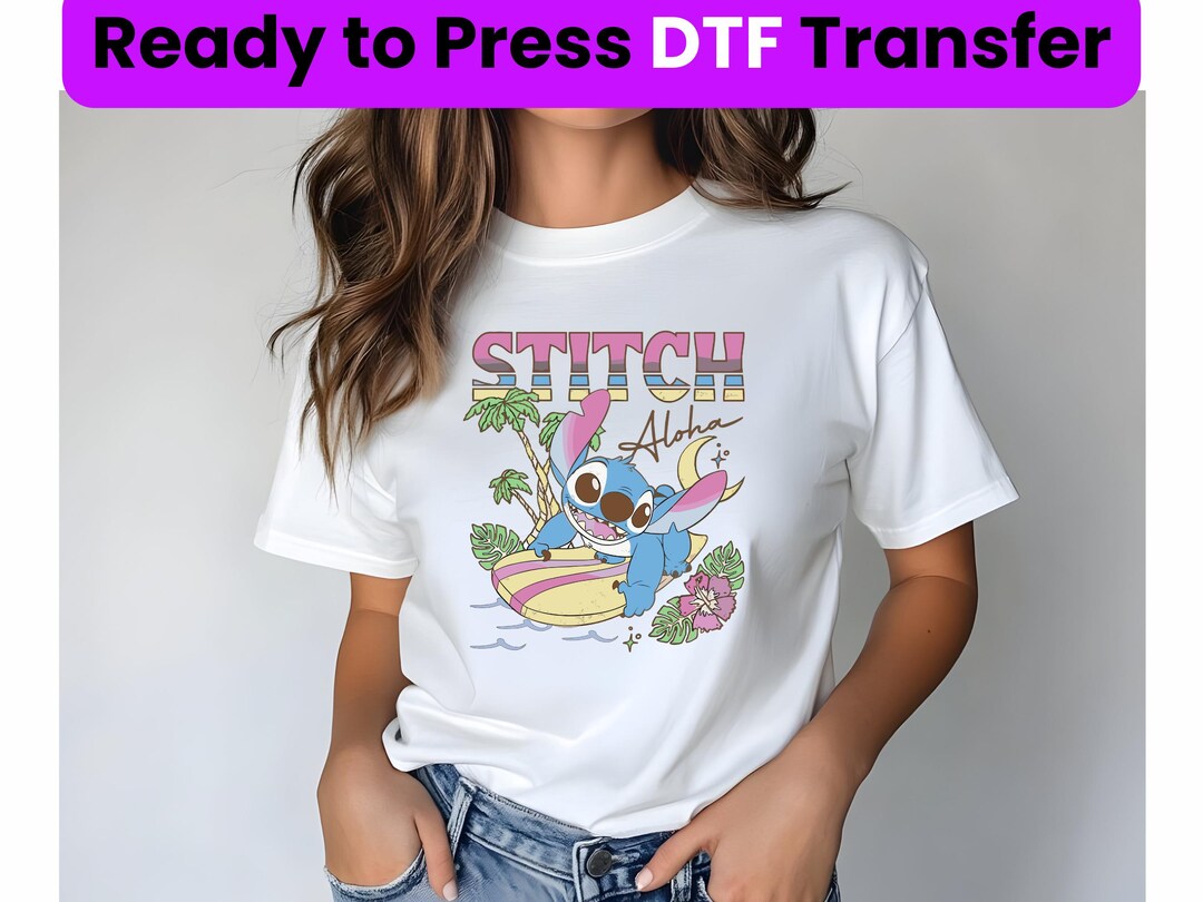 Lilo and Stitch DTF Print Transfer,disney Stitch Summer DTF Transfer ...