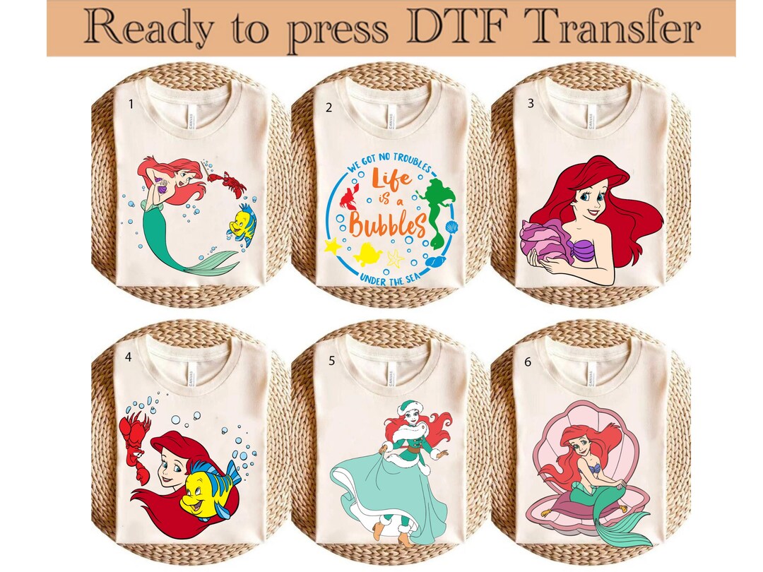 Sunset Ariel DTF Transfer, Little Mermaid, Ready to Press - Etsy