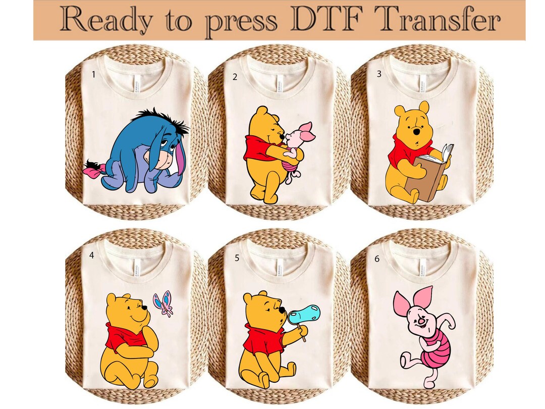 Winnie Pooh and Friends Dtf, Disney the Pooh Piglet Tigger Eeyore Kanga ...