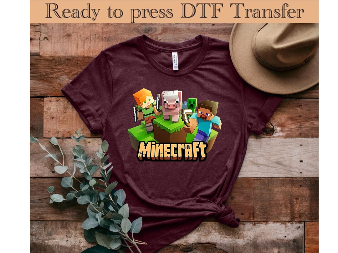 Minecraft Transfer, Minecraft Clipart, Video Game DTF, Gaming Dtf ...