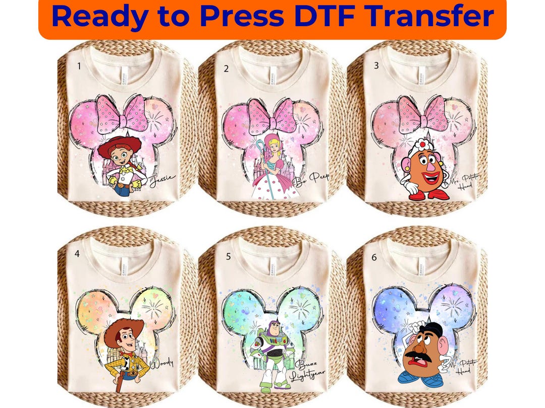 Disney Toy Story Characters DTF Transfer, Disney Toy Story Ready to ...