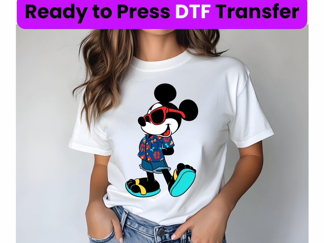 Retro Summer Mickey Mouse DTF Transfer, Ready to Press - Etsy