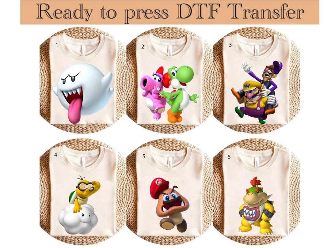 Super Mario Characters DTF Transfer,super Mario Characters Dtf ,super ...