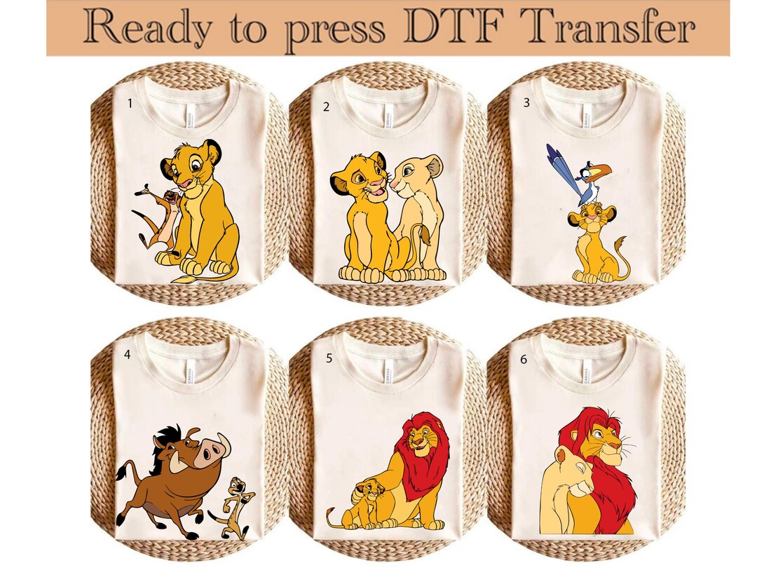 Lion King Family DTF Transferdisney Simba Ready to Press, Lion King ...