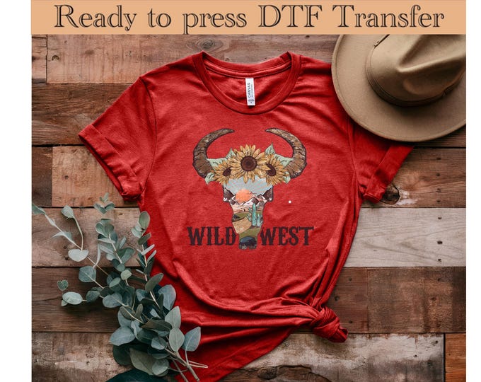 Western Skeleton Hand DTF Transfer Ready to Press Direct to Film Cold ...