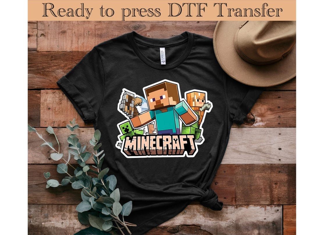 Minecraft Transfer, Minecraft Clipart, Video Game DTF, Gaming Dtf ...