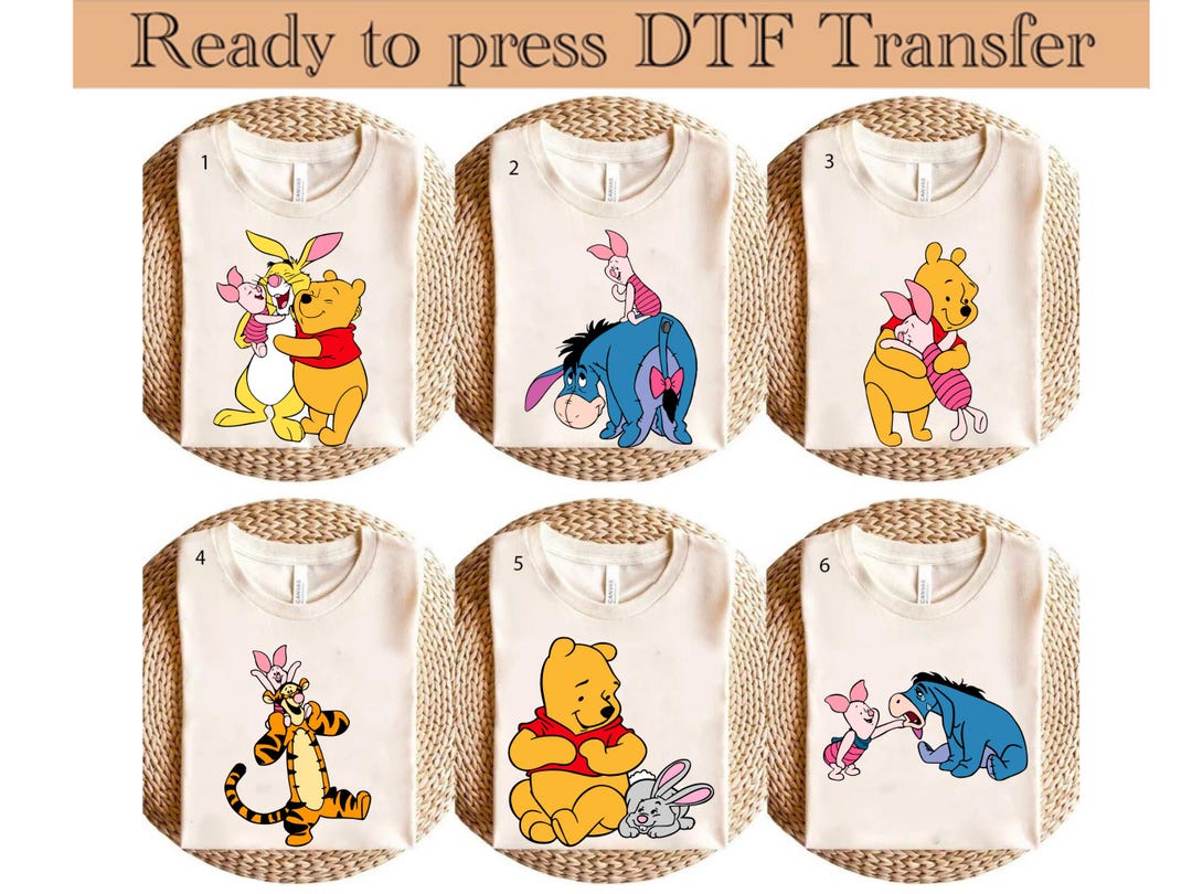 Winnie Pooh and Friends Dtf, Disney the Pooh Piglet Tigger Eeyore Kanga ...