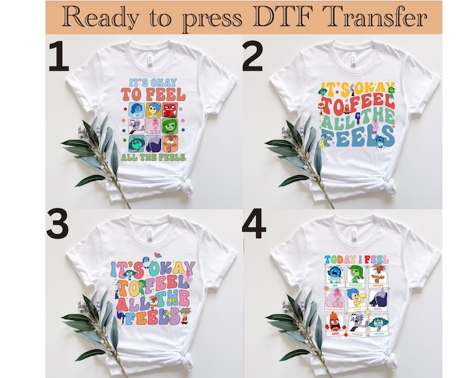DTF Transfer | Inside Out It's Okay to Feel All the Feels - Front ...