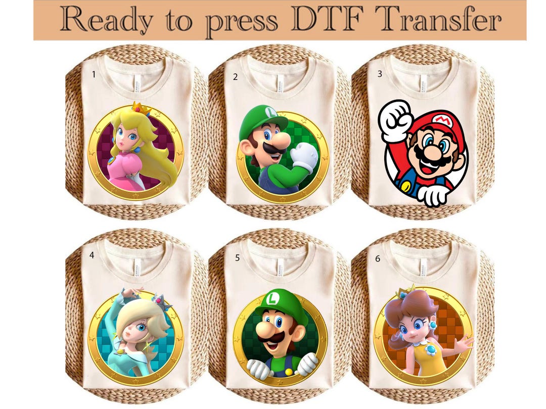 Super Mario DTF Transfer,super Mario Character Dtf,mario Christmas ...