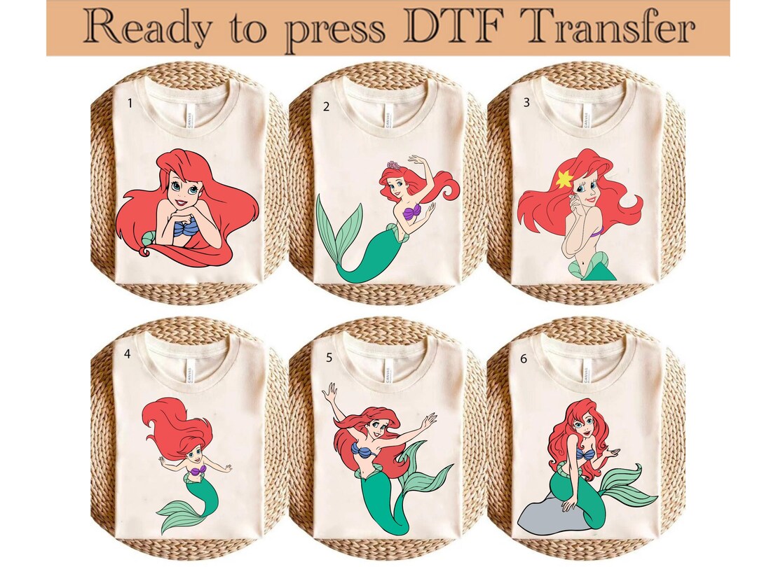 Little, Mermaid Dtf , Ariel, Sunset, Water, Fins, Sunset Ariel Dtf DTF ...