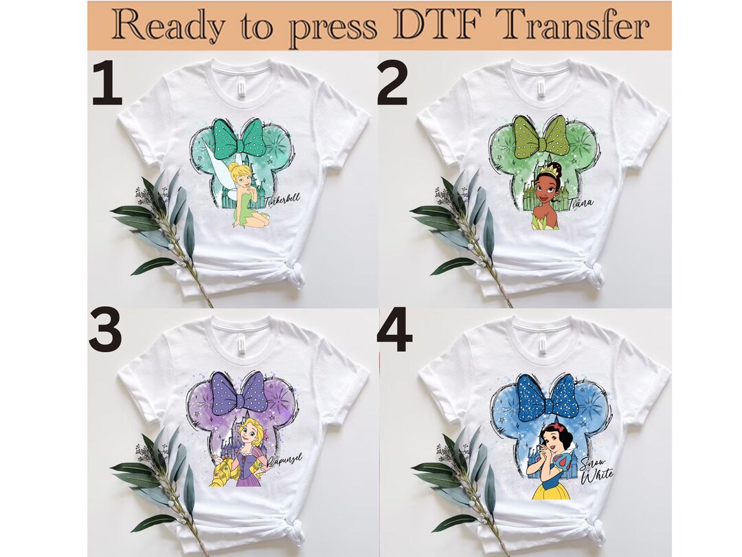 Disney Princess DTF Transfer,disney Ready to Press,rapunzel Dtf,moana ...