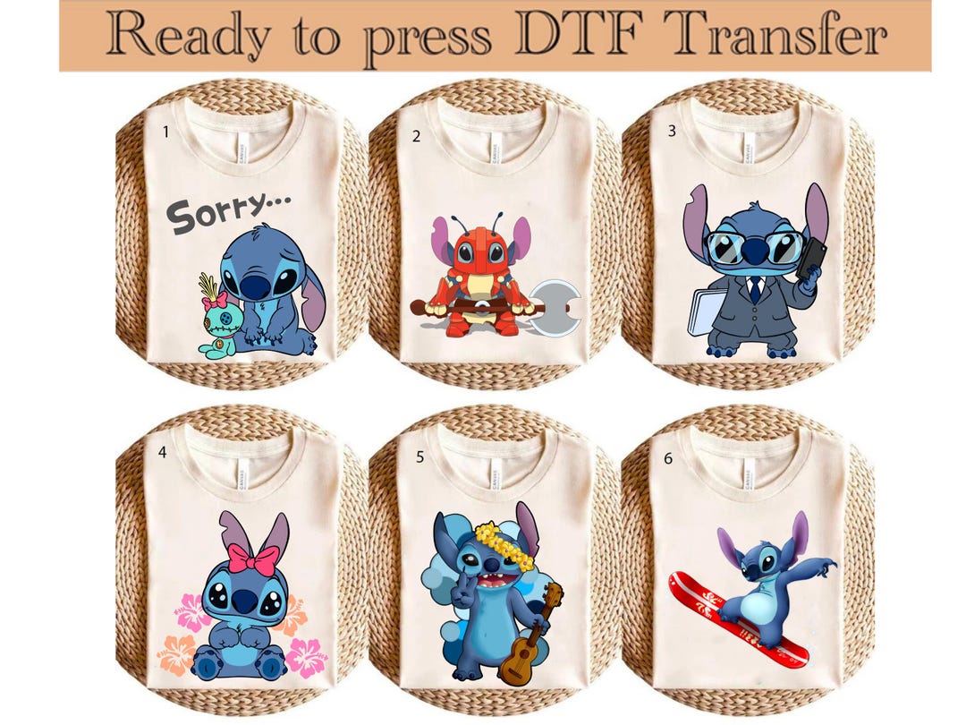 Stitch Ready to Press, Disney Heat Transfer, Disney Summer DTF, Family ...