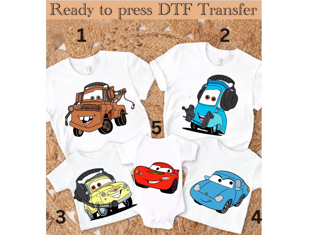 Disney Cars DTF Transfer, Mcqueen and Friends, Ready to Press - Etsy