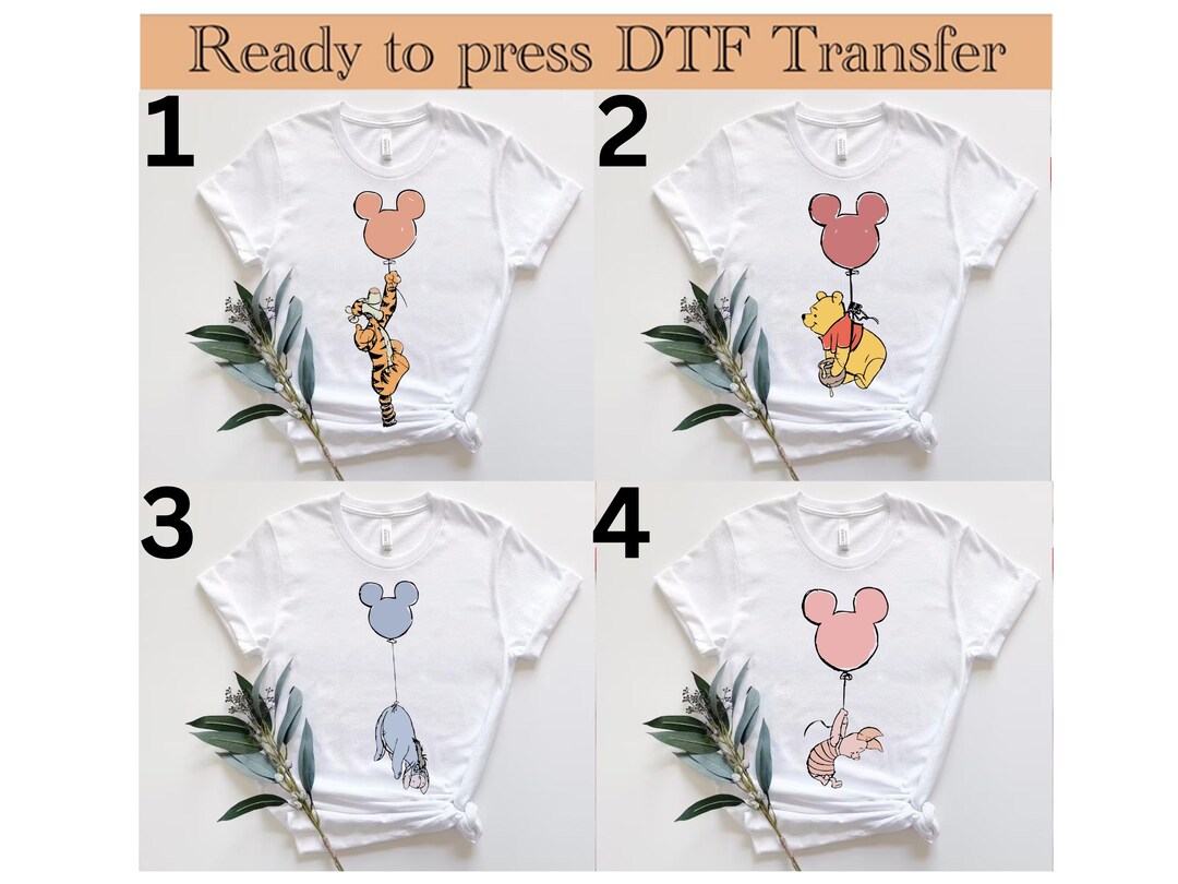 Komfort Farbe Retro Winnie The Pooh DTF, Pooh Und Freunde Ballon, Disney Pooh Shirt, Pooh T ...