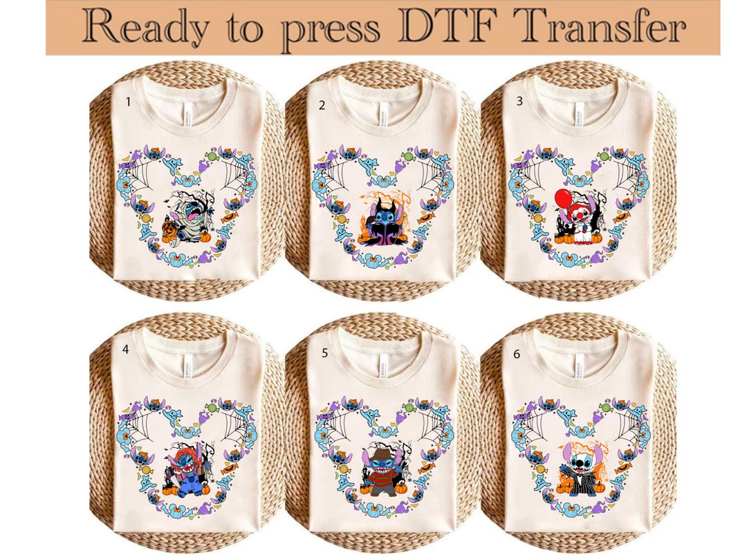 Disney Stitch Halloween DTF Transfer, Disney Stitch and Friends ...