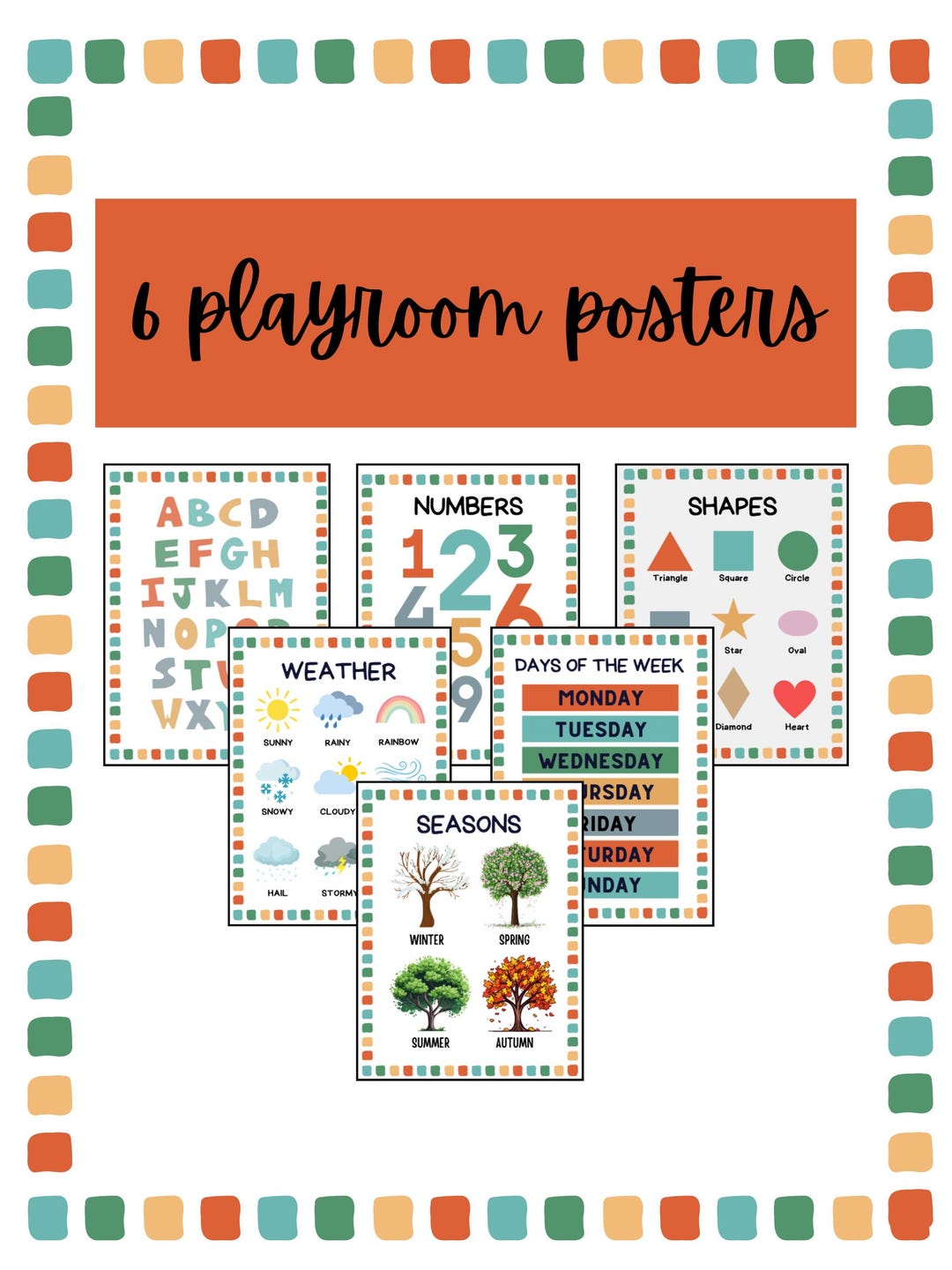 Posters for Playroom, Baby Room, Homeschool, Preschool, Kindergarden ...