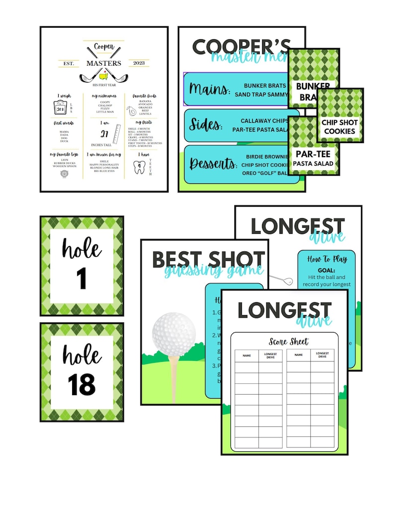 Masters Hole in One Golf Themed Birthday Party Bundle & Details ...