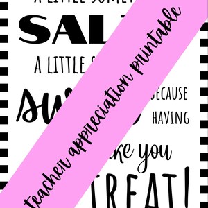 Teacher Appreciation Printable - Etsy
