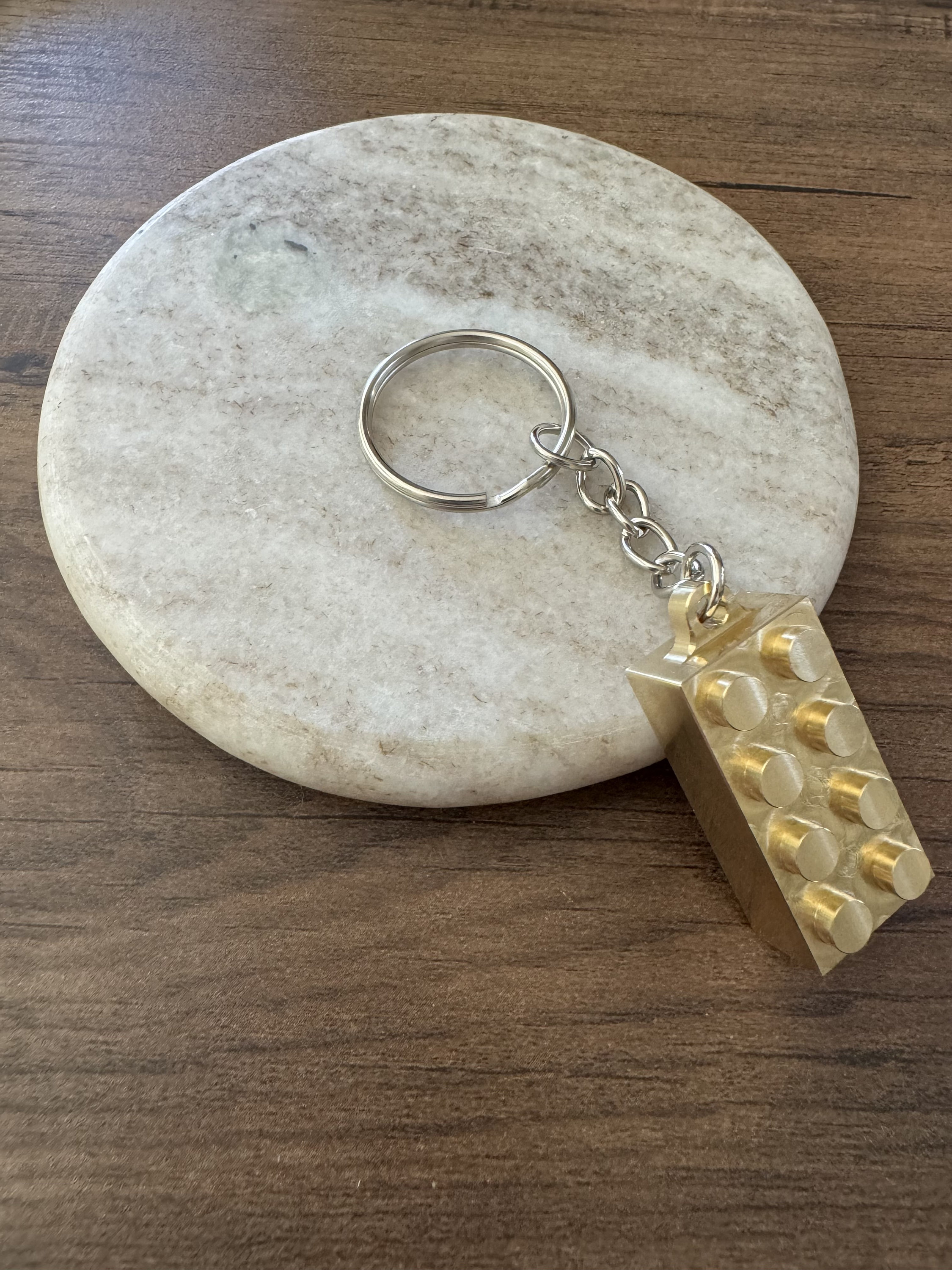 Brass Metal Brick Keychain: CNC Machined Building Block - Etsy