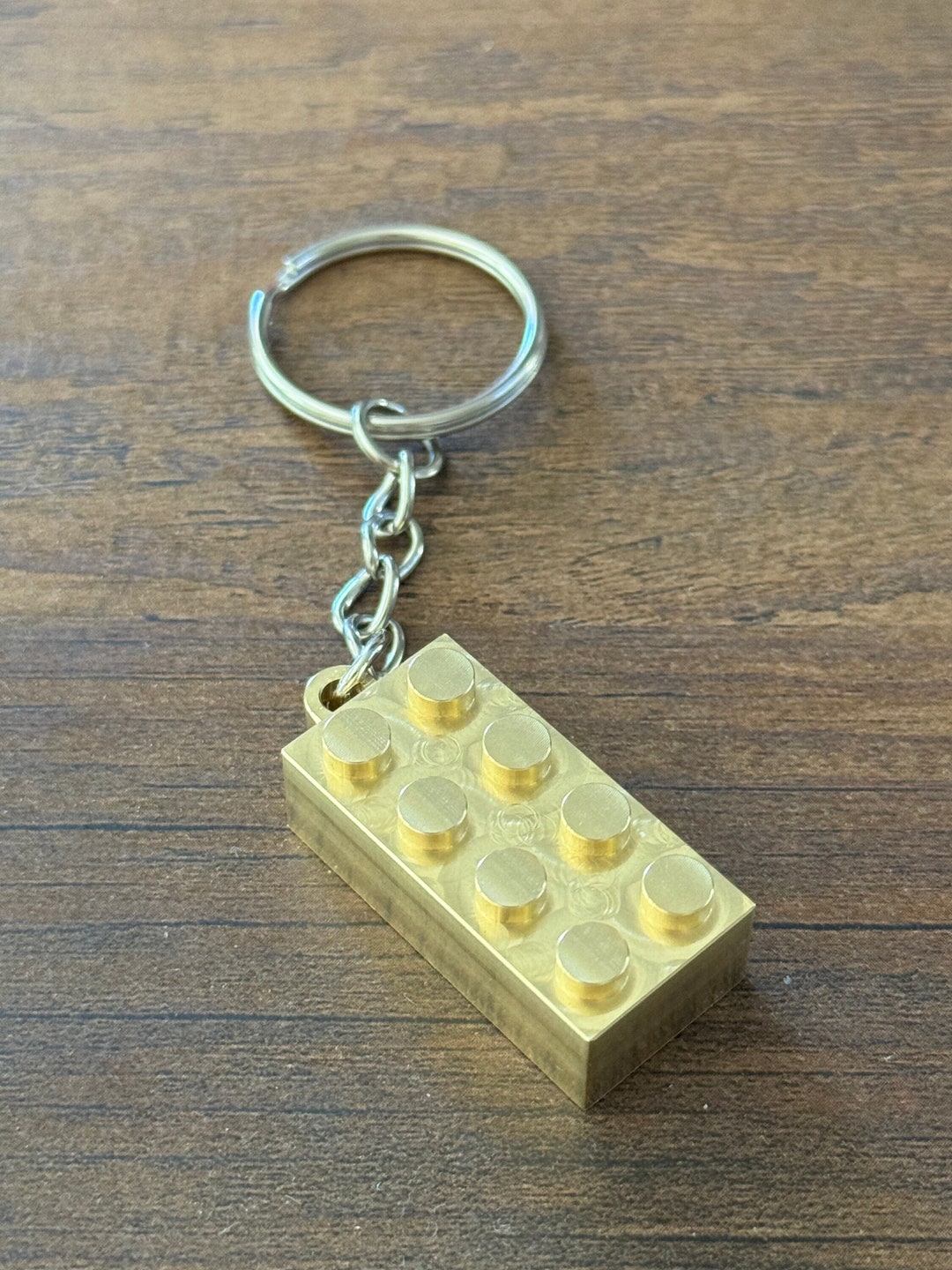 Brass Metal Brick Keychain: CNC Machined Building Block - Etsy