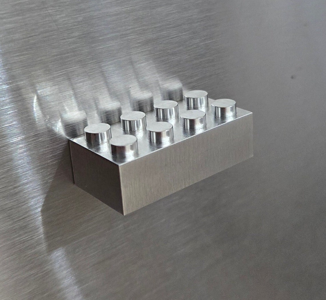 Aluminum Metal Brick Magnet - Master Builder Inspired - Gift Idea for ...
