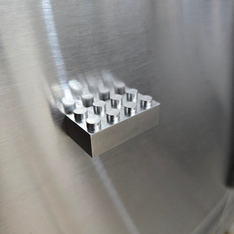 Aluminum Metal Brick Magnet - Master Builder Inspired - Gift Idea for ...