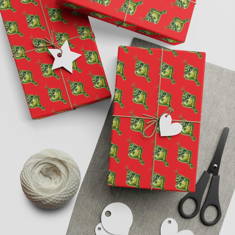 Animated Grinch Gift Wrapping Paper Sheets, 1pc - Etsy