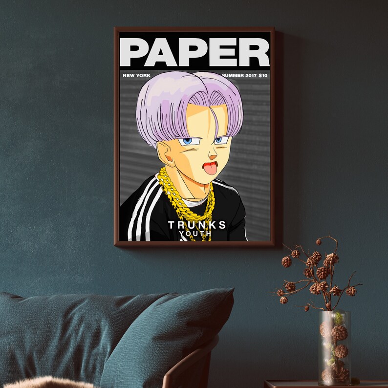 Vintage Dragon Ball Z Trunks Poster Retro Paper Magazine Design - Etsy