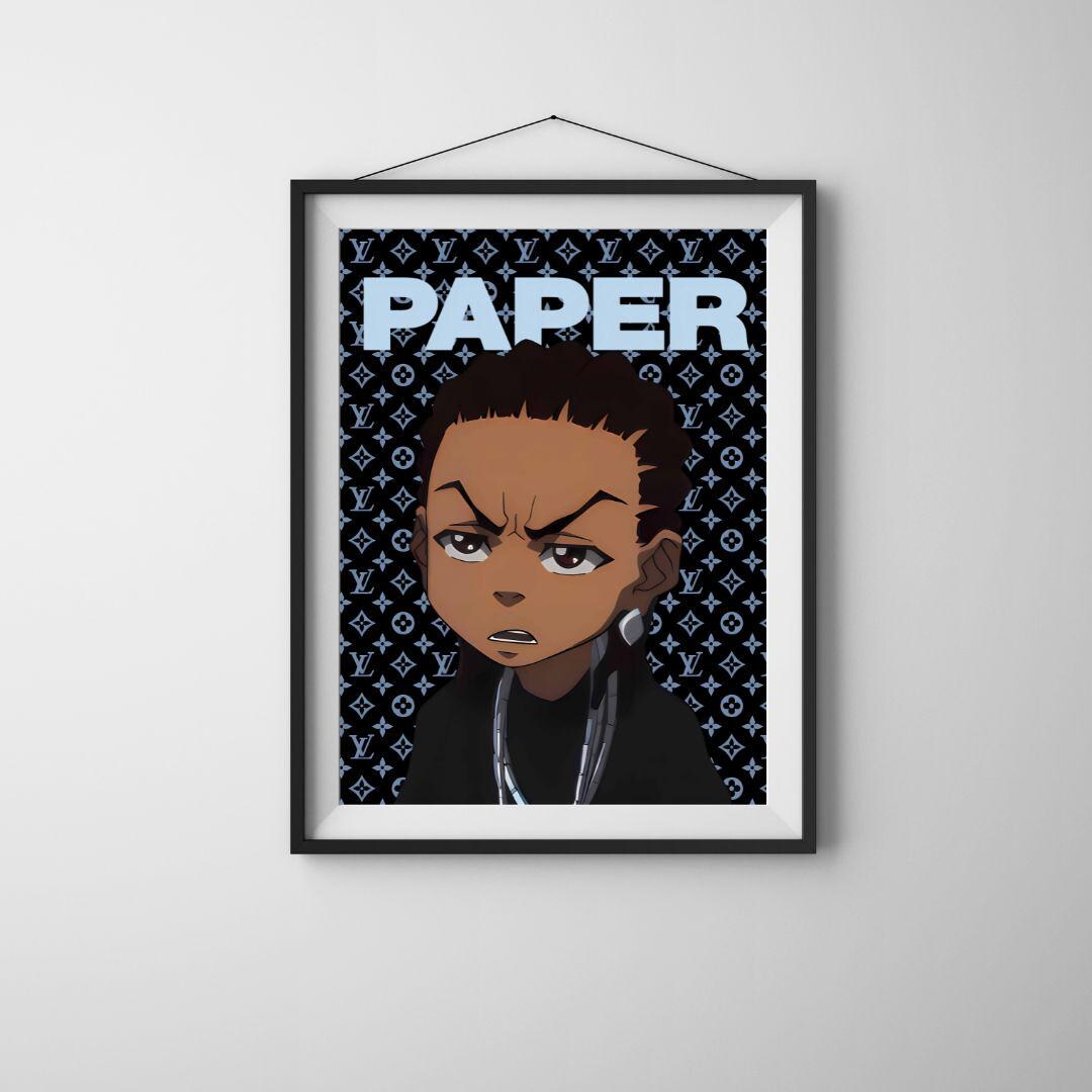 Boondocks Style Blue Cartoon Urban Poster, Retro Anime Art Print, Pop ...