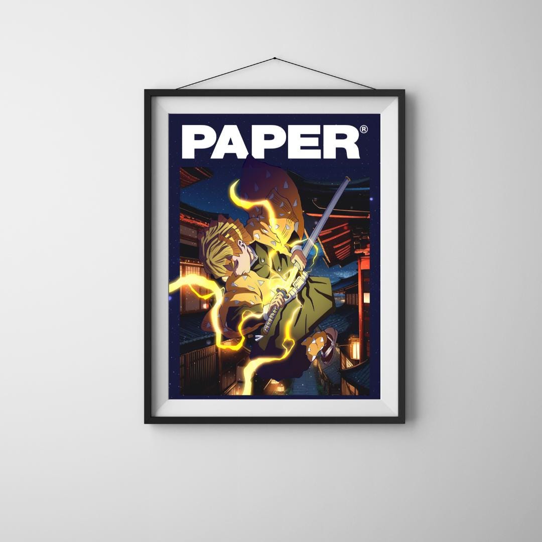 Zenitsu Anime Digital Poster Print Thunder Breathing Wall Art A1-A4 ...