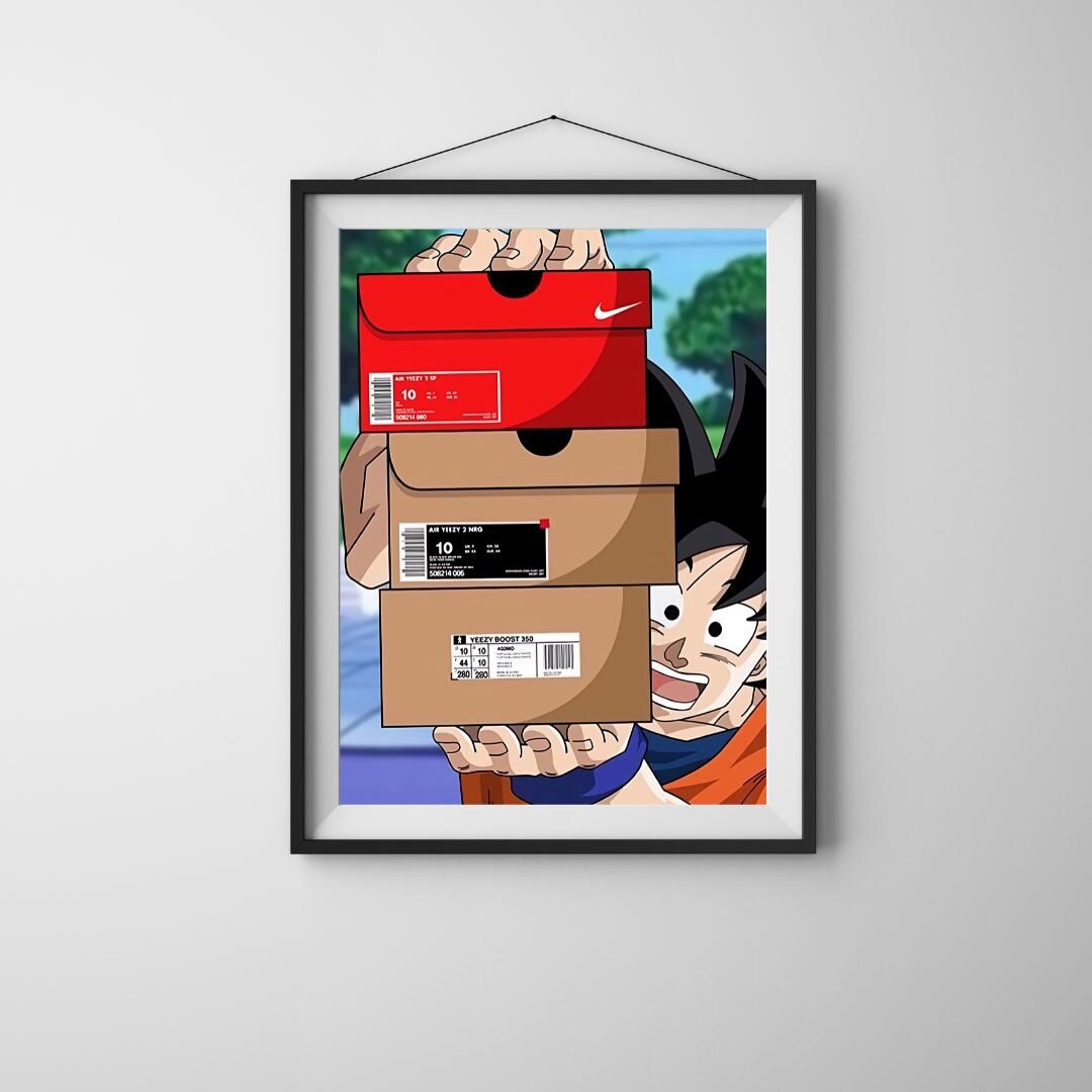 Dragon Ball Z Goku Shoebox Nike Anime Poster, Streetwear Style, Retro ...