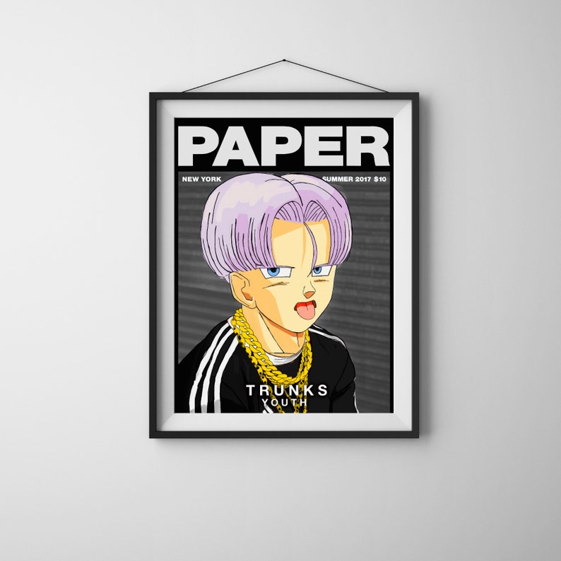 Anime Art Print Vintage Dragon Ball Z Trunks Poster Retro Paper ...