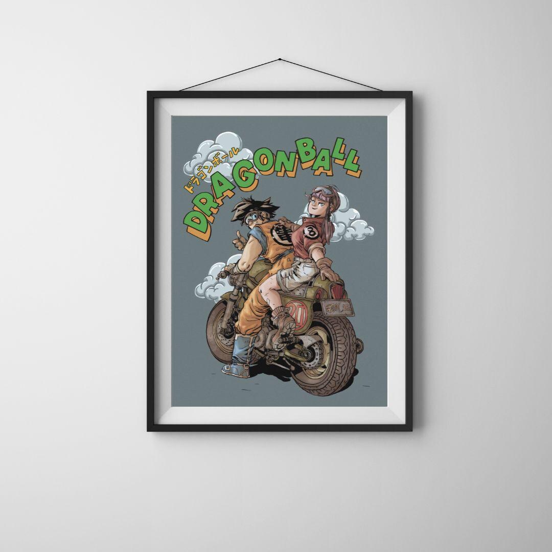 Dragon Ball Z Goku & Bulma, Anime Poster, Vintage Art Print, Wall Art ...