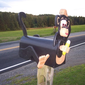 Monkey Mailbox, Custom Animal Mailbox, Monkey Holding a Banana and ...