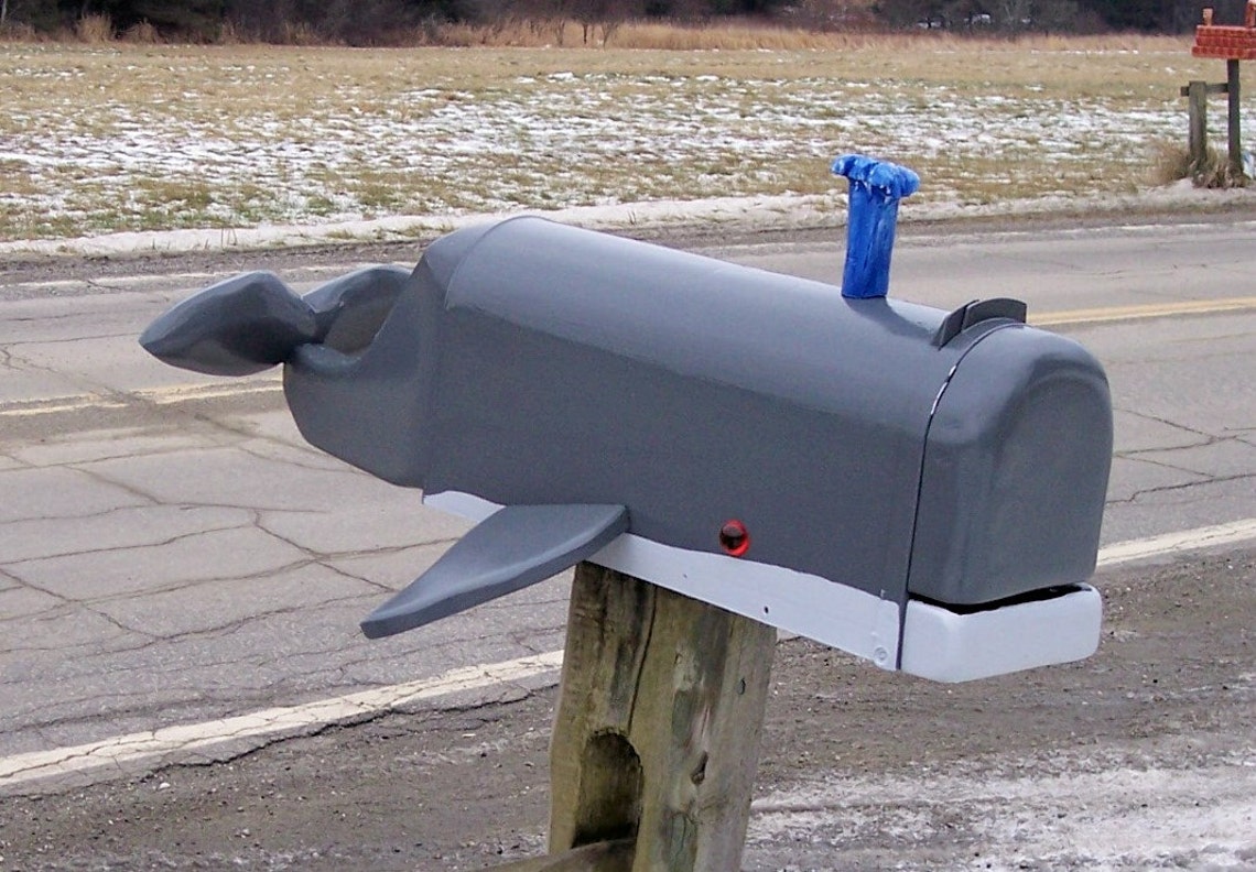 Sperm Whale With Blow Hole Fish Custom Mailbox Whale Mail Box - Etsy Canada
