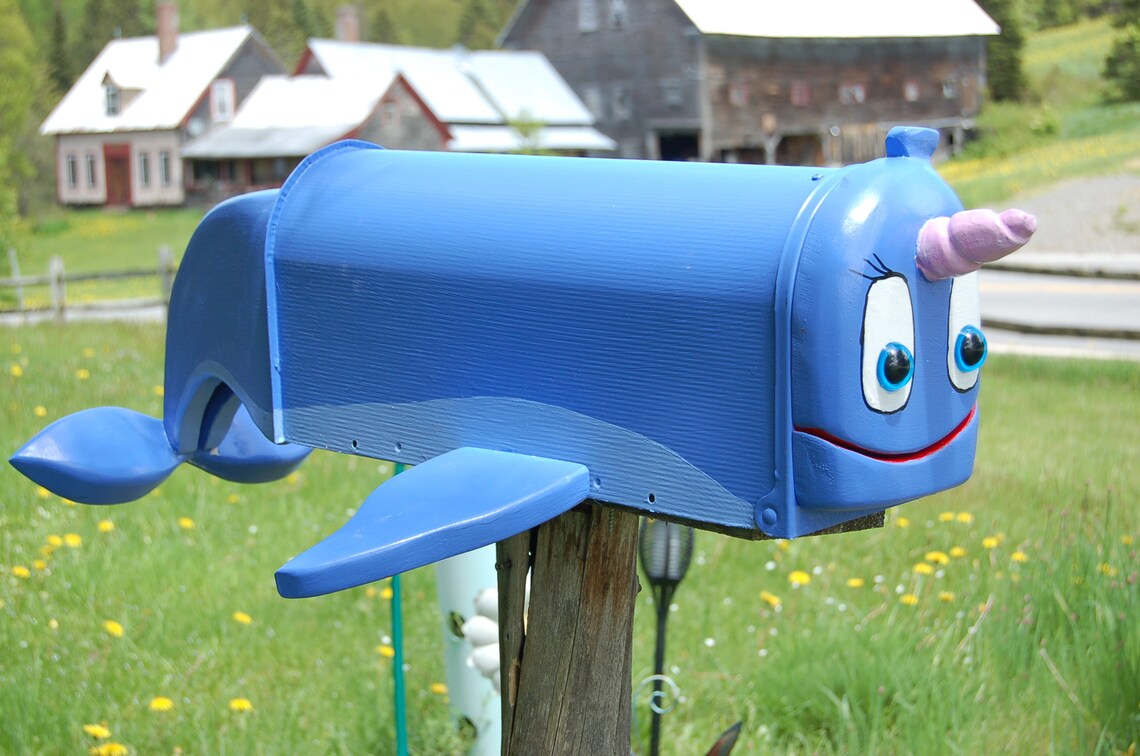 Narwhal Mail Box Mystical Whale Fish Mail Box Water Life - Etsy