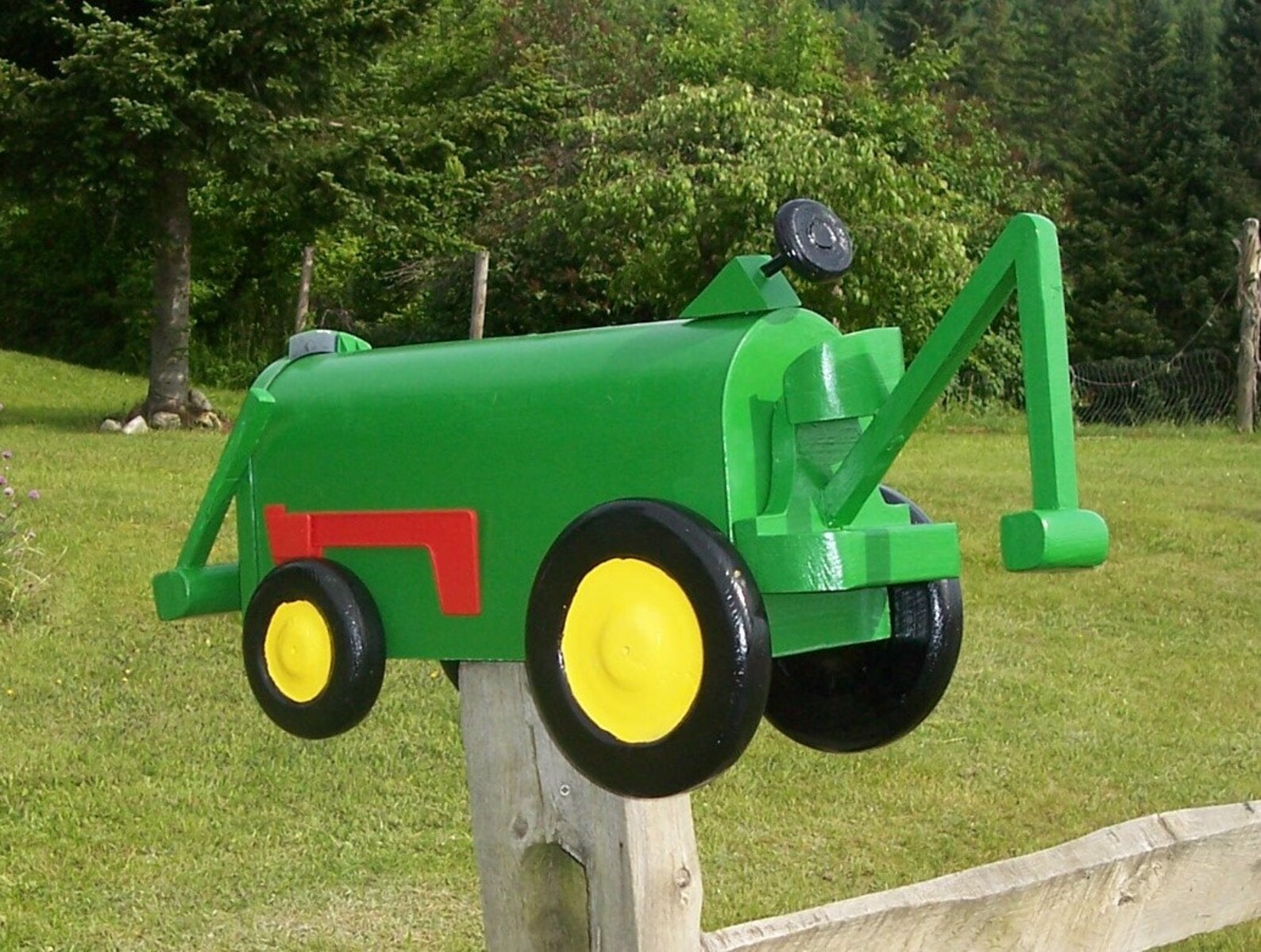 Tractor and Backhoe and Bucket Mailbox Yellow Seat Custom With - Etsy