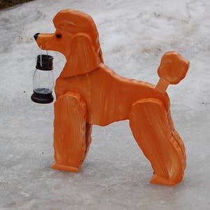 Poodle Dog Wooden Solar Light With Changing Light - Etsy