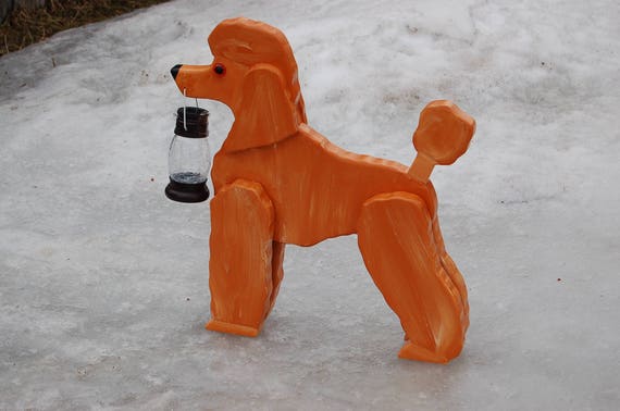 Poodle Dog Wooden Solar Light with Changing Light | Etsy