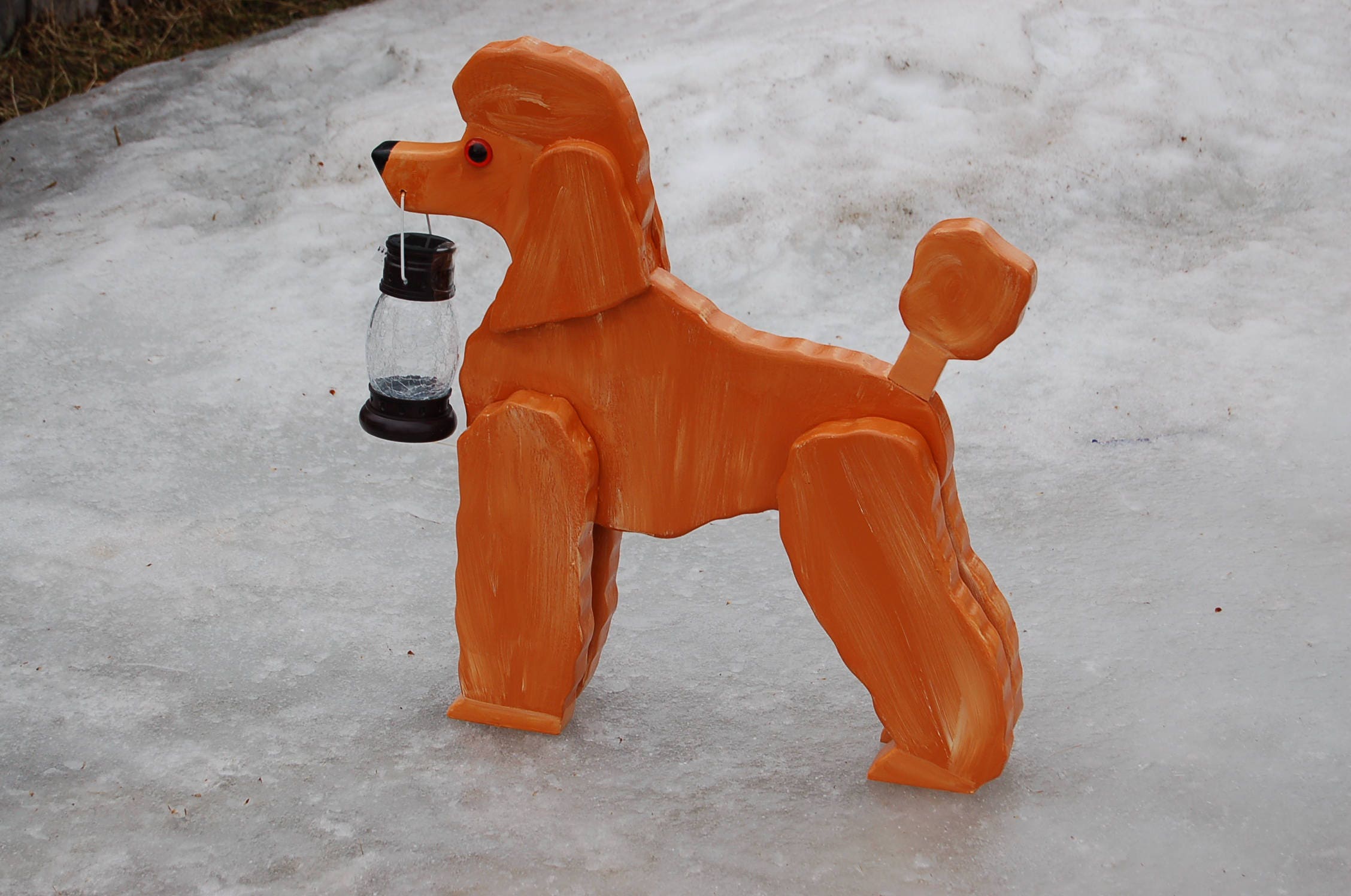 Poodle Dog Wooden Solar Light With Changing Light - Etsy