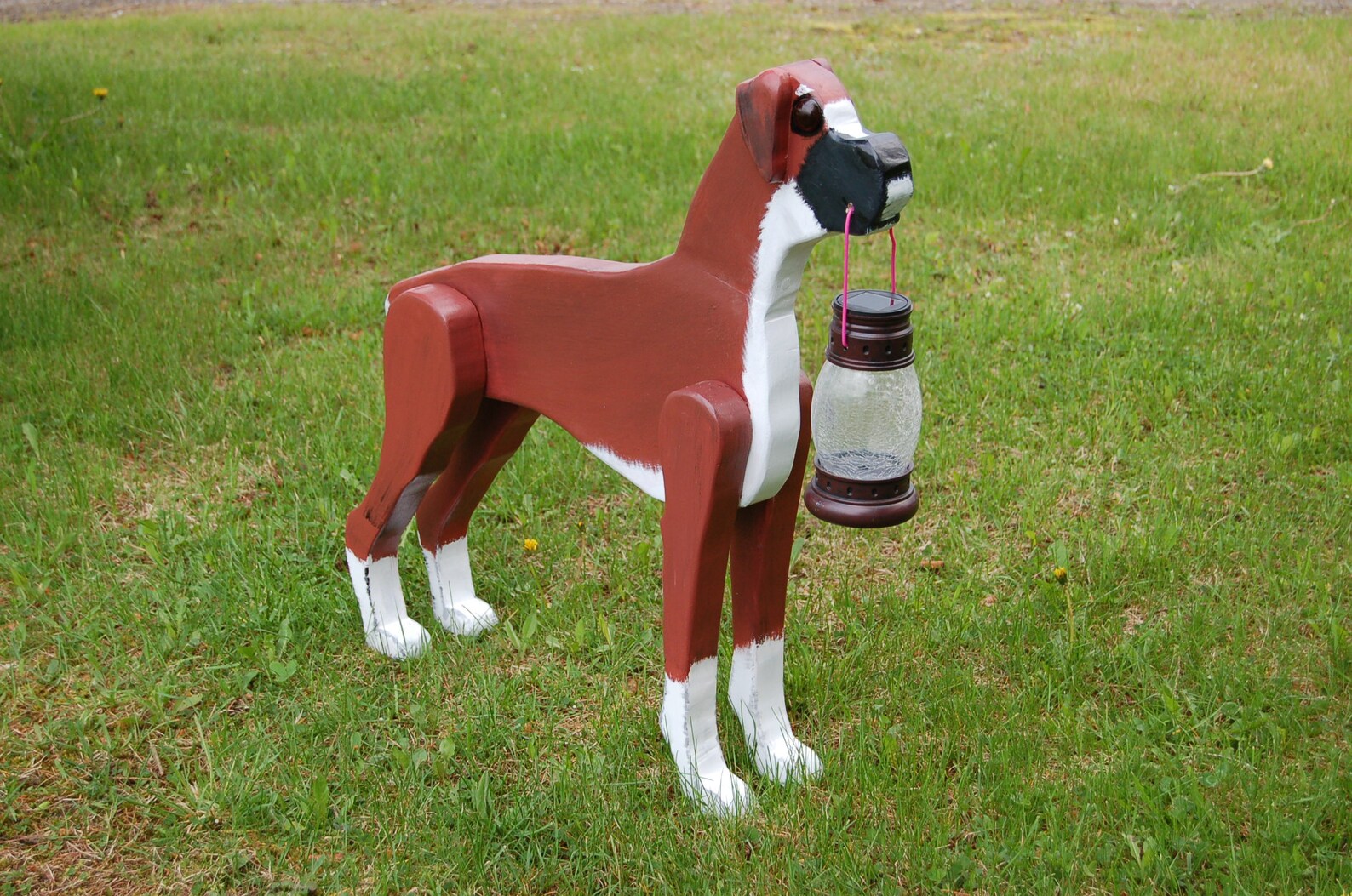 Boxer Dog Solar Light/ Garden Light/ Dog Solar Light/ Dog - Etsy