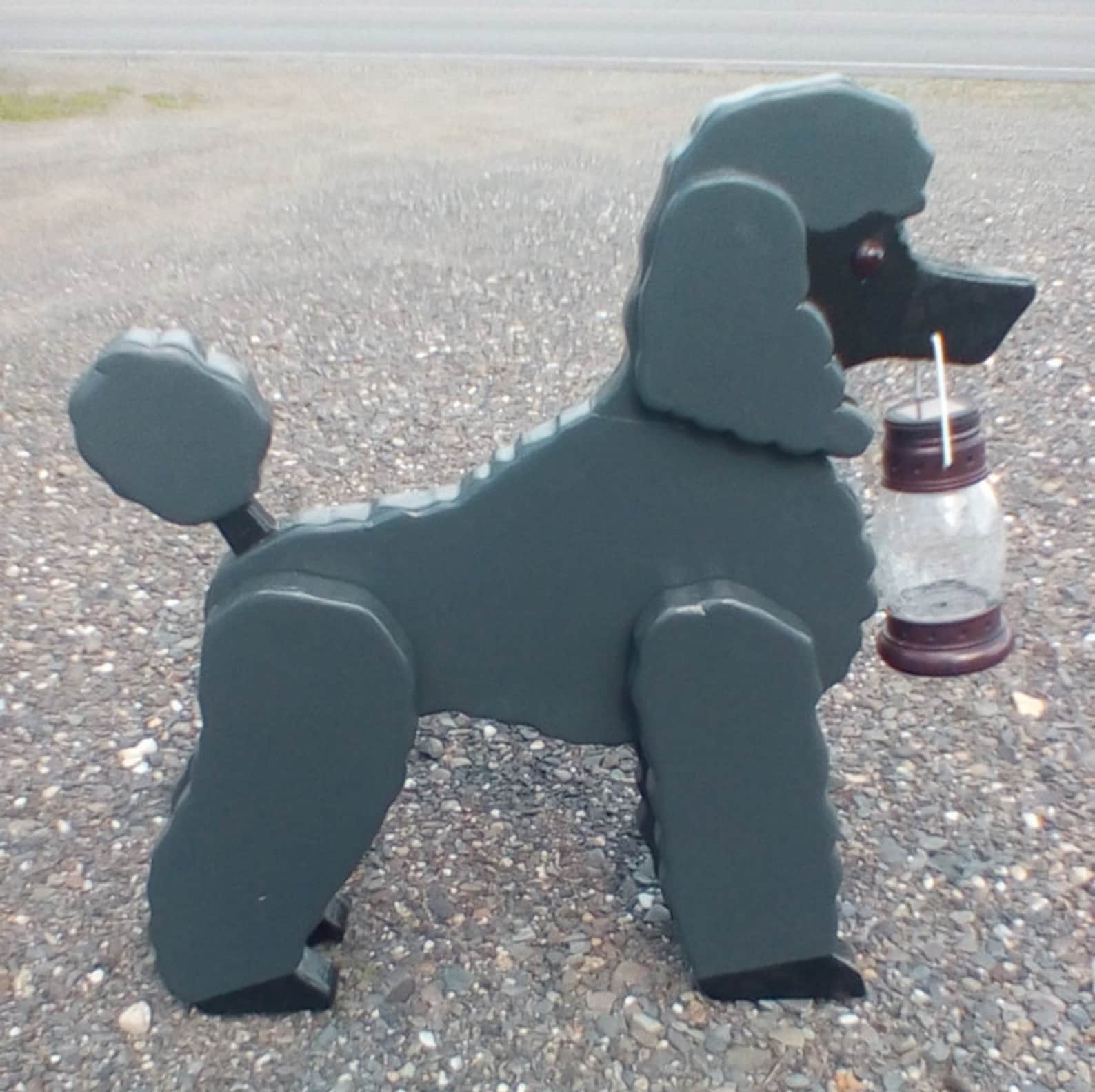 Poodle Dog Solar Light, Garden Dog, Path Light Changing Color Solar ...