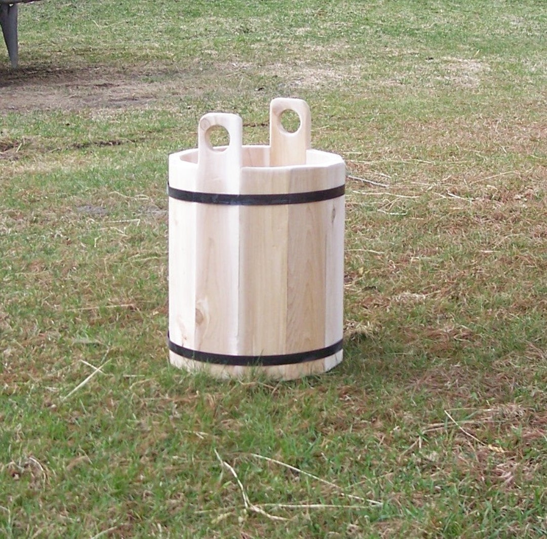 Cedar Wood Bucket Plant Holder - Etsy