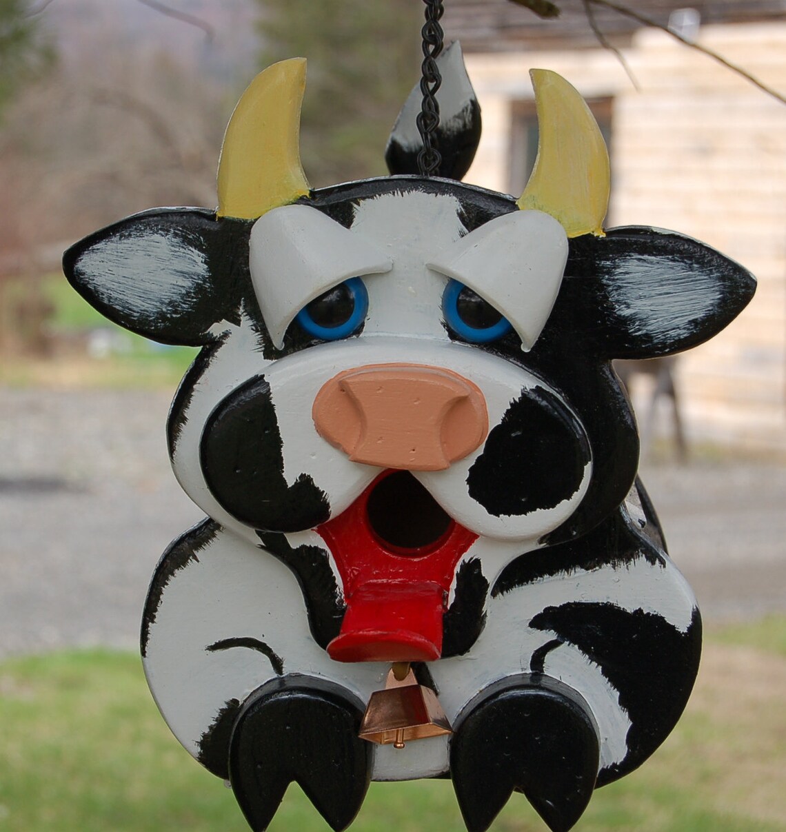 Cow Bird House With Cow Bell | Etsy