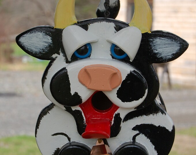 Cow Bird House With Cow Bell - Etsy
