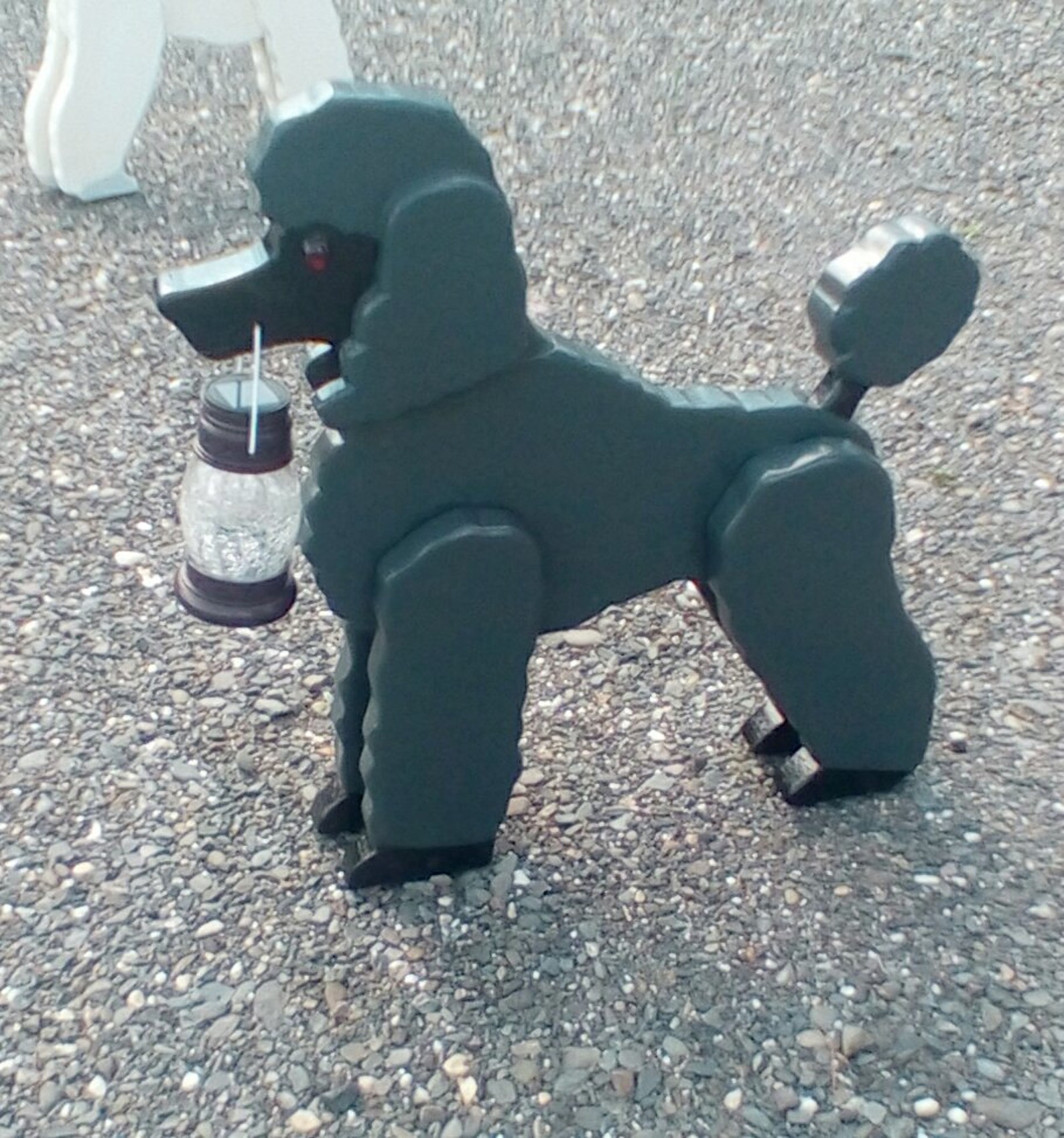 Poodle Dog Solar Light, Garden Dog, Path Light Changing Color Solar ...