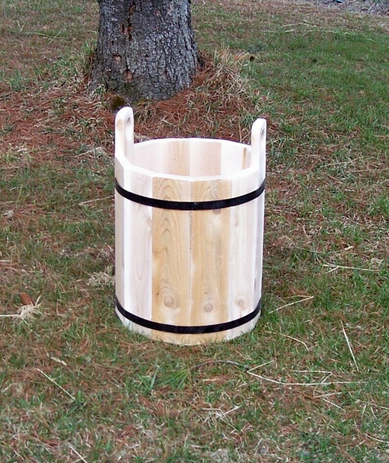 Cedar Wood Bucket Plant Holder - Etsy