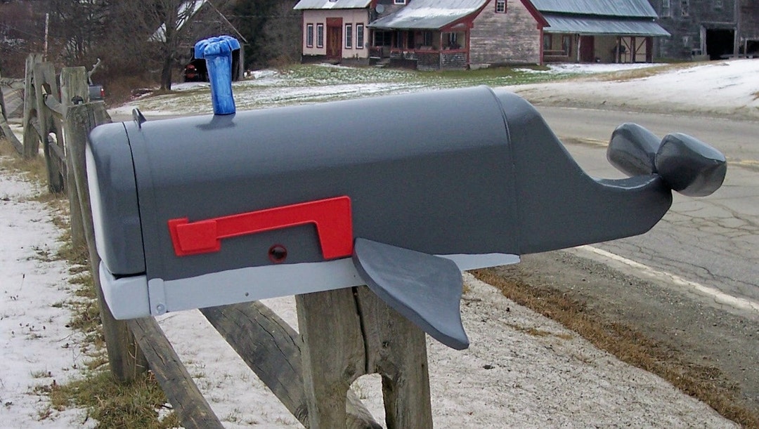 Sperm Whale With Blow Hole Fish Custom Mailbox Whale Mail Box - Etsy